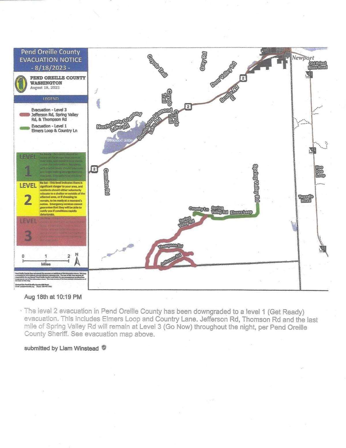 Oregon Fire Evacuation Map Pend Oreille