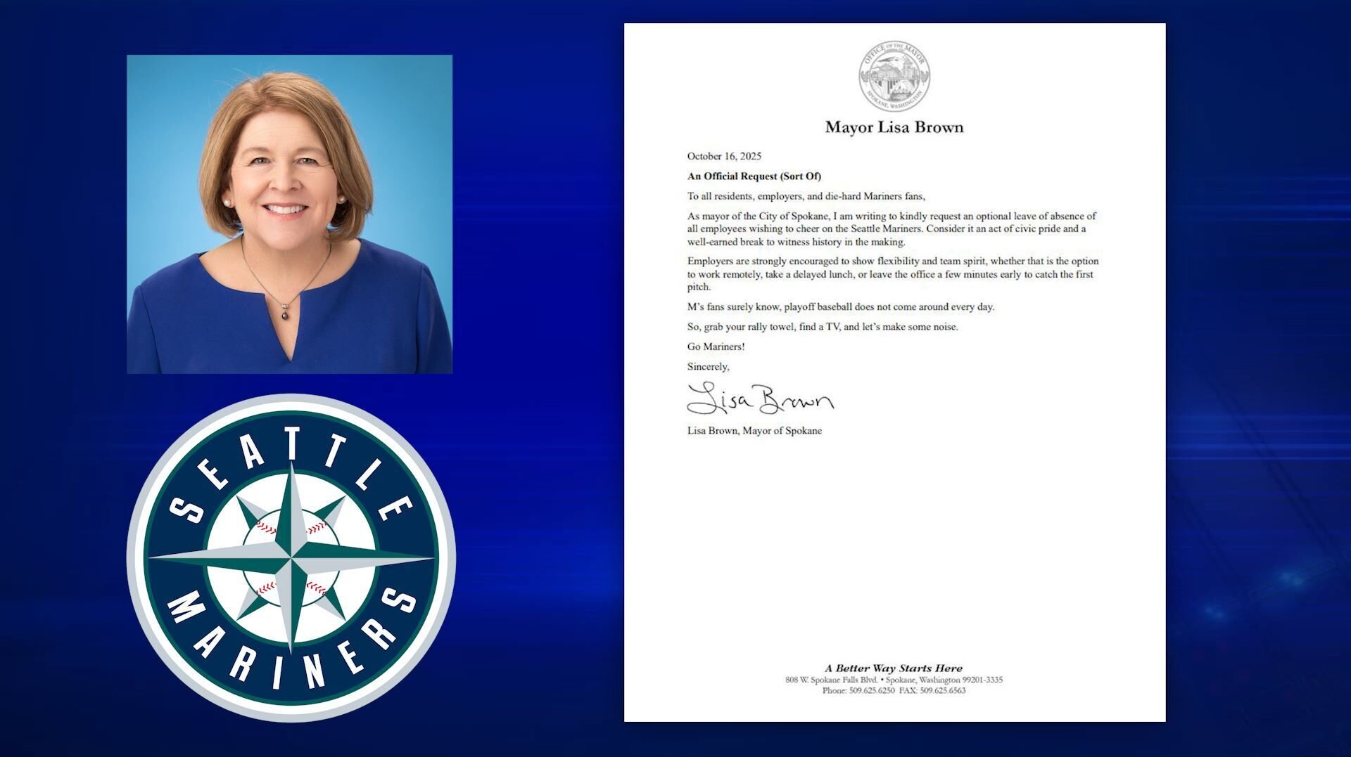 Mayor Lisa Brown proclaims people of Spokane can go home early for ...