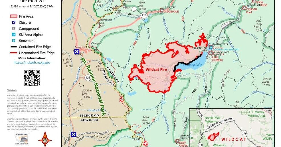 Wildcat Fire near Naches grows to more than 8,000 acres as containment ...