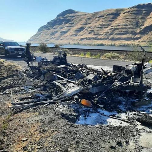 SLIDESHOW: Burnt trailer near Pullman | | khq.com