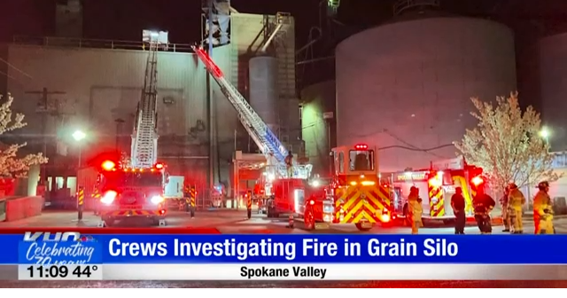 Crews investigating grain silo fire in Spokane Valley | Spokane News ...