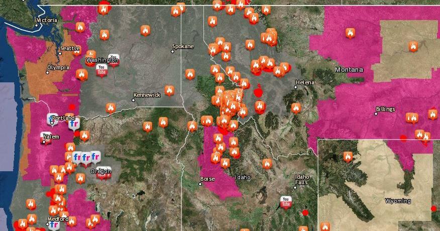 Where is the smoke coming from? Map shows 74+ wildfires burning in ...