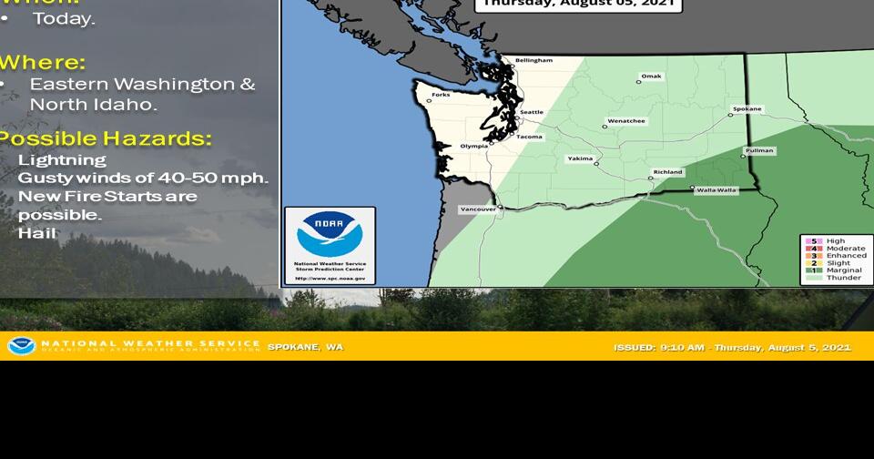 Thunderstorms And Heavy Downpours Expected In Spokane Thursday
