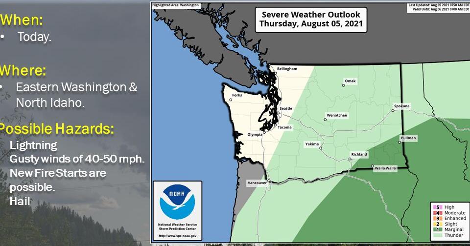 Thunderstorms And Heavy Downpours Expected In Spokane Thursday