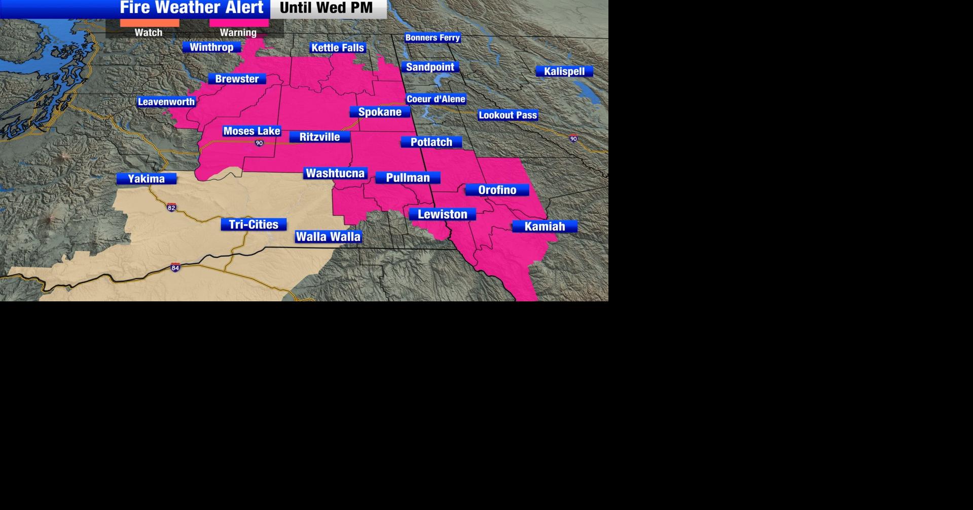 Critical fire danger prompts red flag warnings for the region amid peak ...
