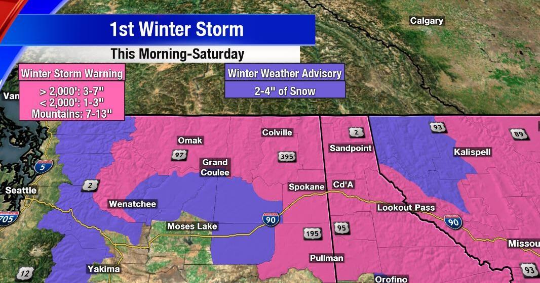 First Winter Storm Arriving Today | Spokane News | khq.com