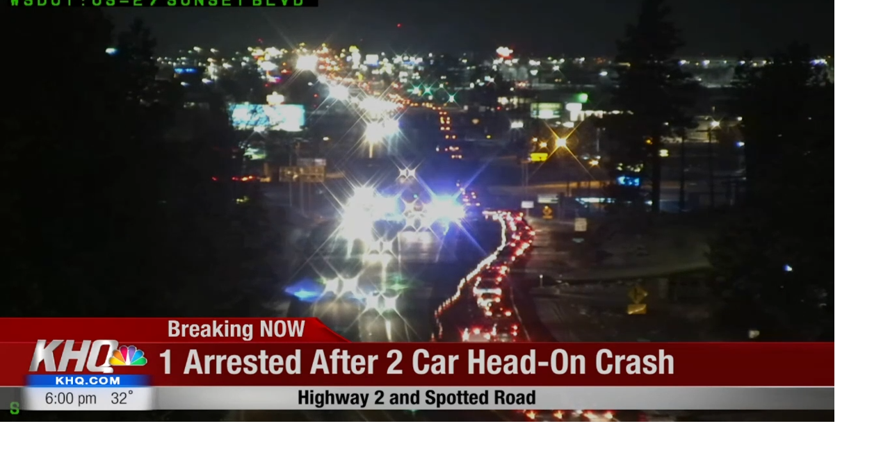 WATCH: 1 in custody after two car head on crash on Highway 2 | Top ...
