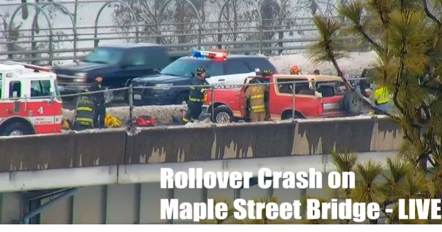 Car Flipped upside down on the Maple Street Bridge | News | khq.com