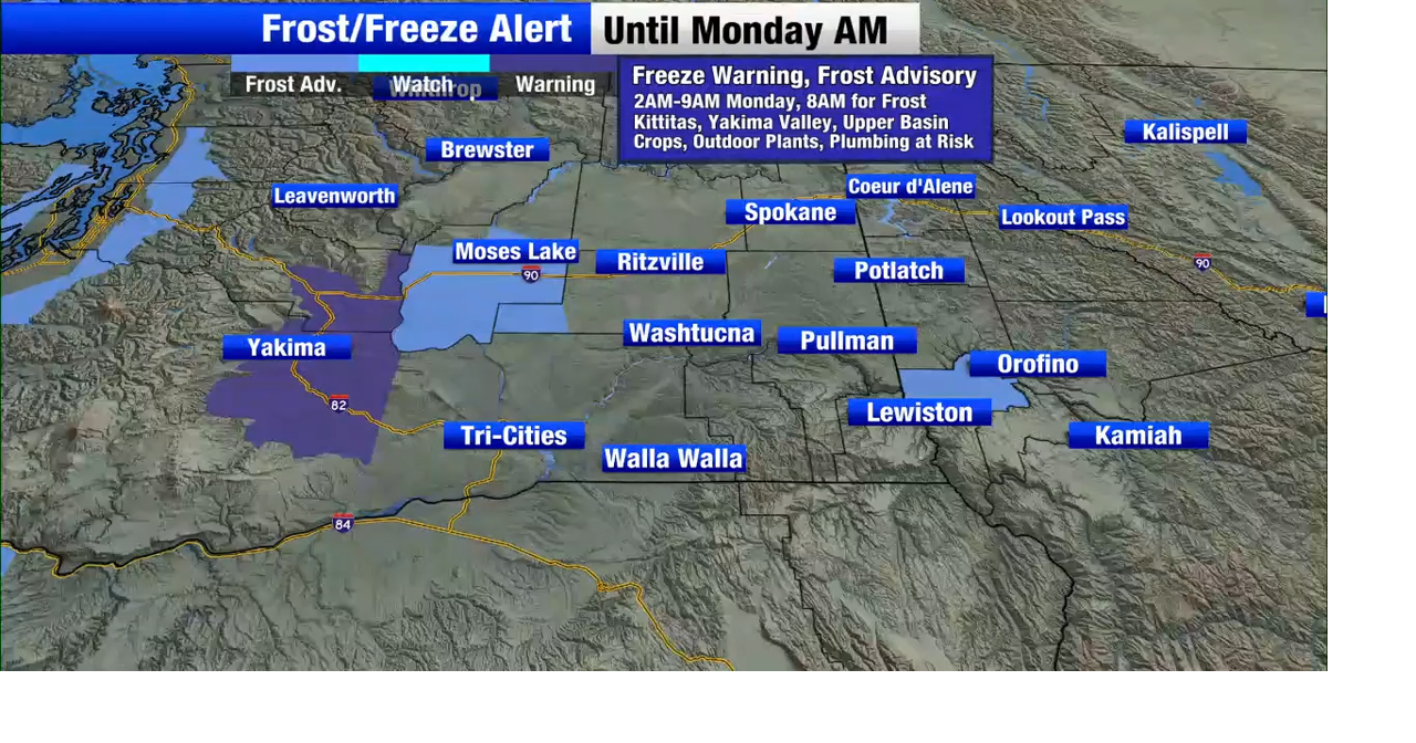 Freeze and frost alerts go into effect until Monday | Weather | khq.com