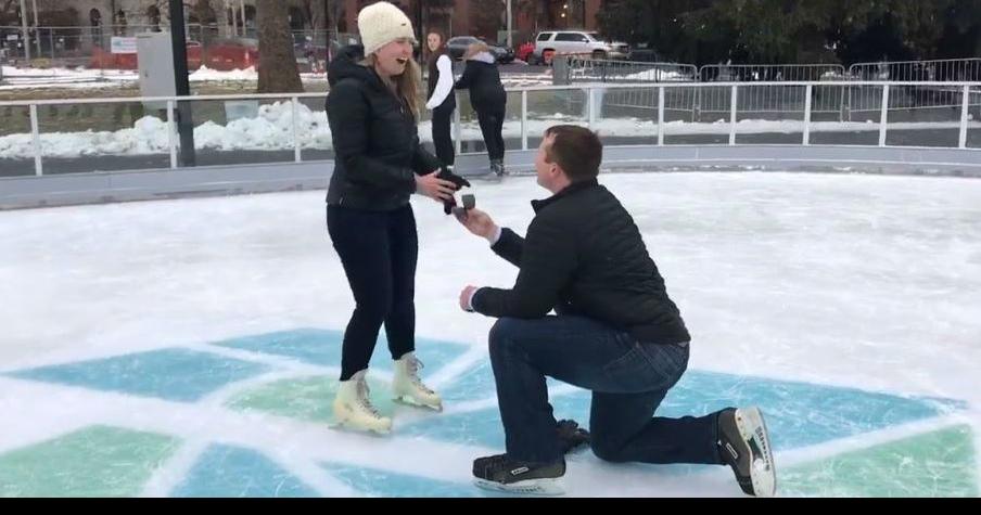 Spokane man proposes to girlfriend on Ice Ribbon | Spokane News | khq.com