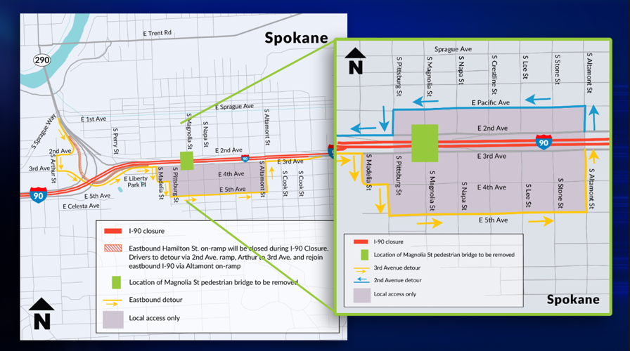 I-90 overnight closure scheduled Feb. 11 for removal of Magnolia Street ...