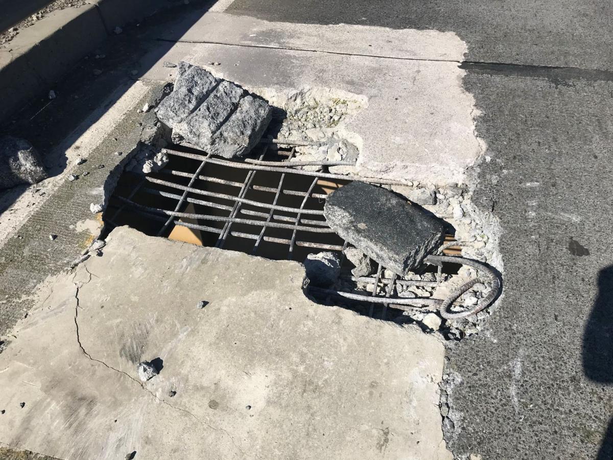 Crews working to repair hole that opened up on I-90 Vantage Bridge ...