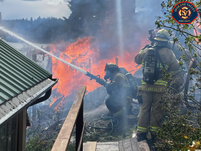 PHOTOS: Newman Lake fire destroys home, man missing | | khq.com