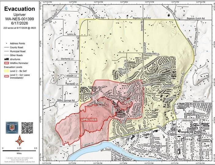 Upriver Fire evacuation levels drop for some Spokane Valley homes ...