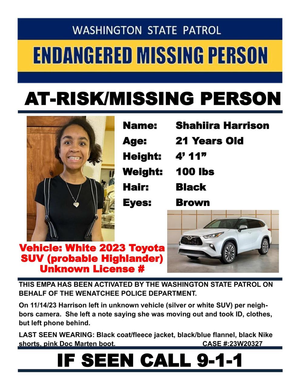 Endangered Missing Person: Wenatchee Police search for 21-year-old woman | Spokane News | khq.com
