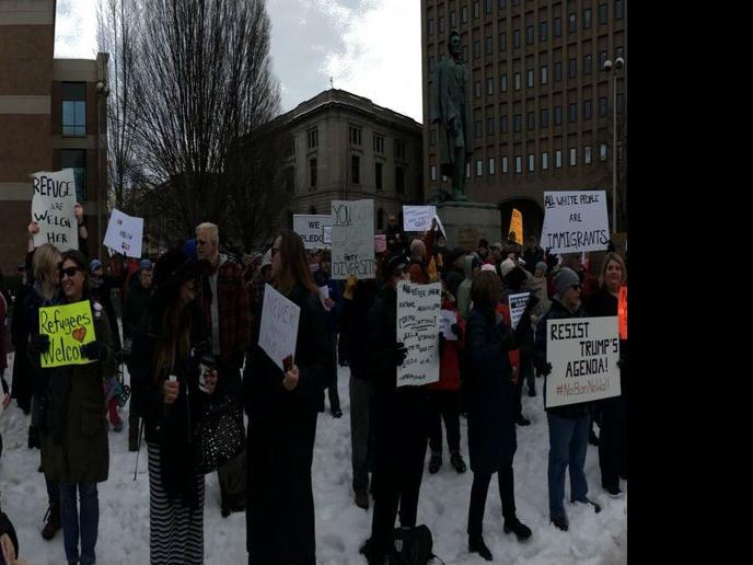 Spokane residents protest President Trump's immigration crackdown ...