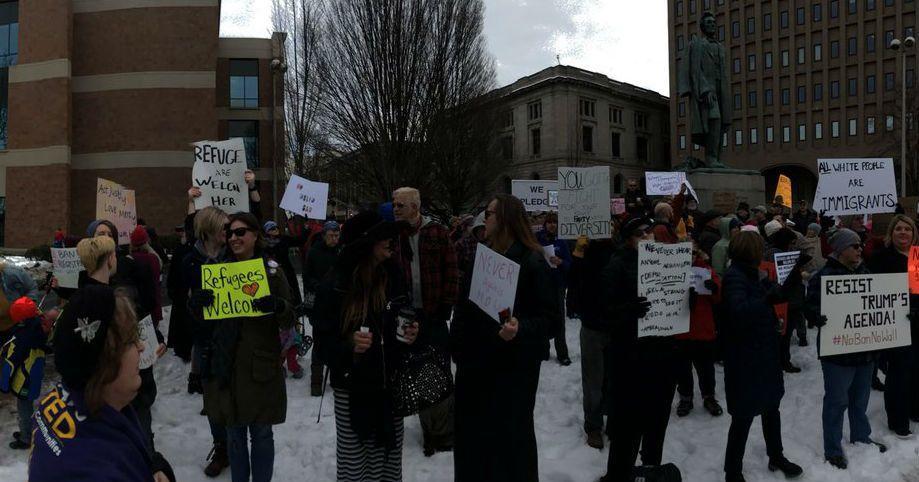Spokane residents protest President Trump's immigration crackdown ...