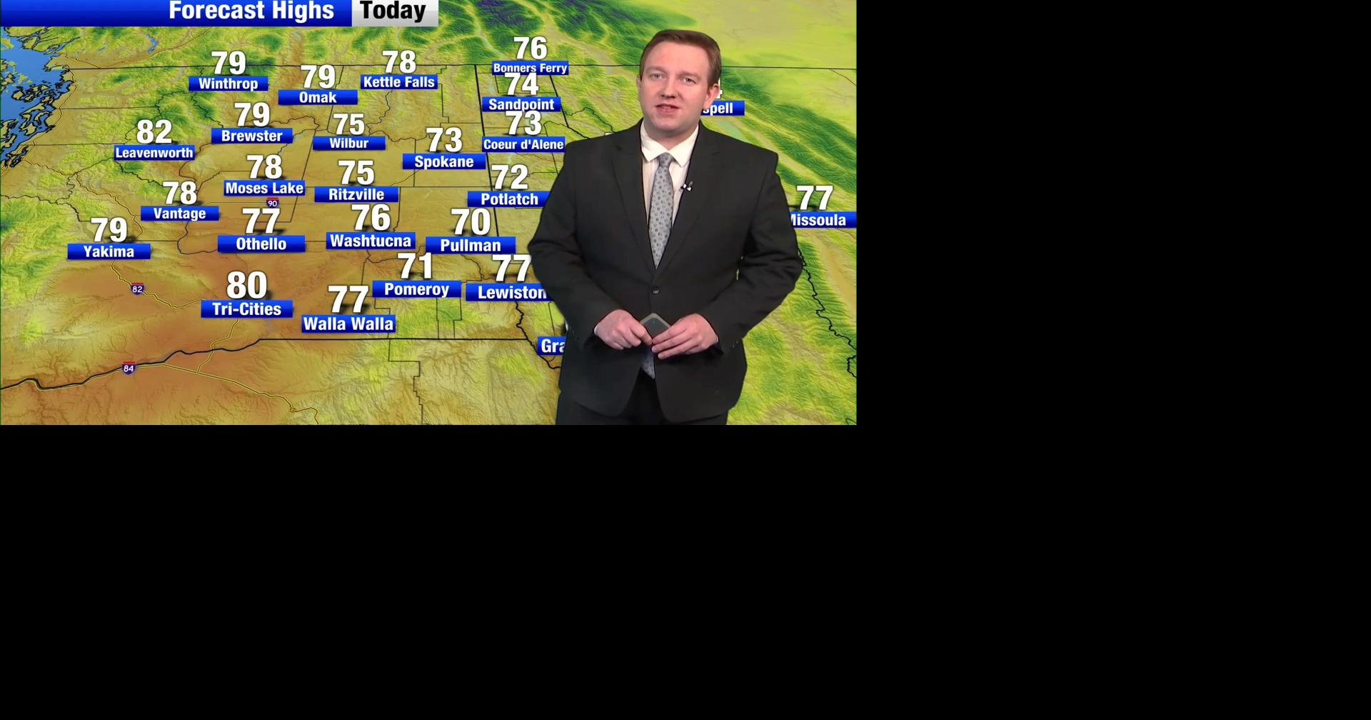 Calm and warm day, temperatures in the 70s | Weather | khq.com
