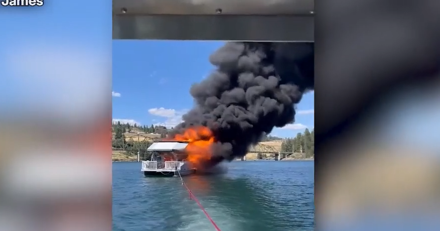 Boat burns near Two Rivers Resort | Spokane News | khq.com