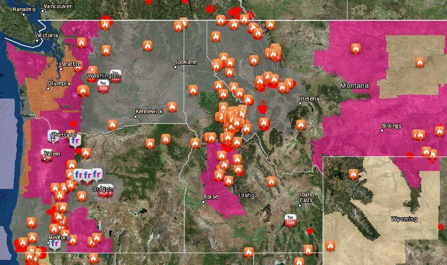Where is the smoke coming from? Map shows 74+ wildfires burning in ...