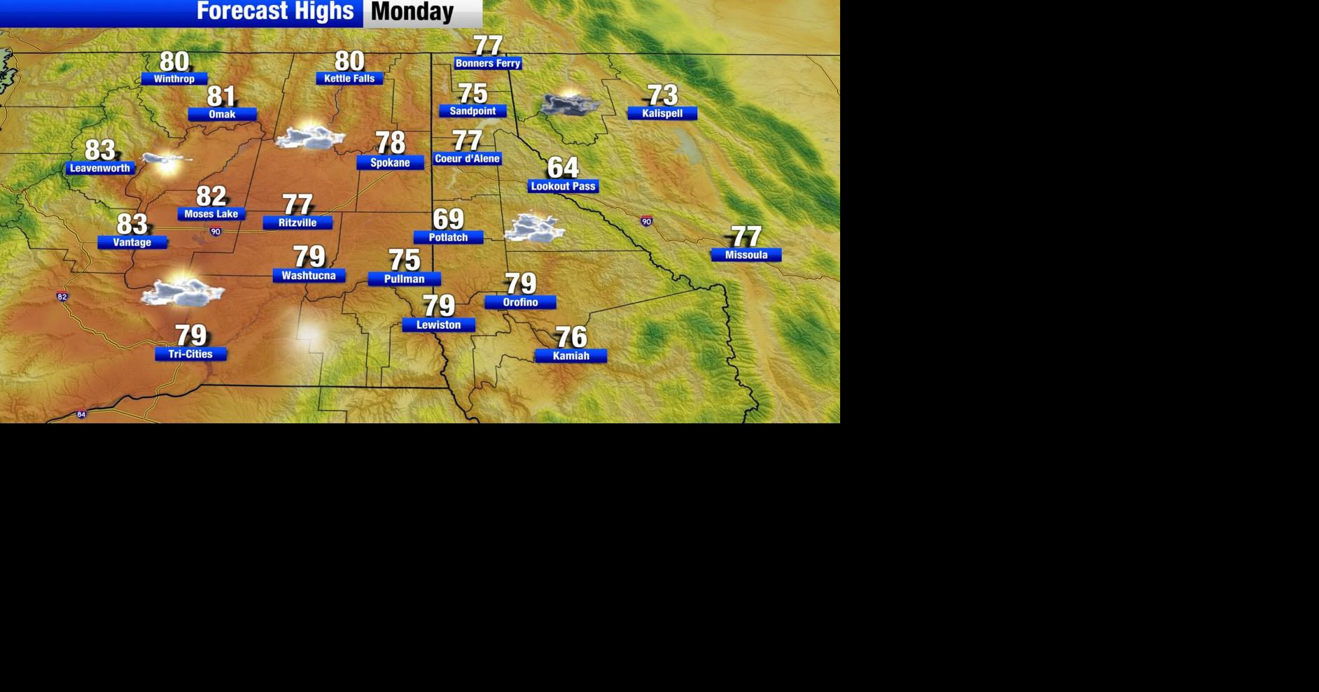 Monday will be the warmest day of the week, then temps cool by first ...