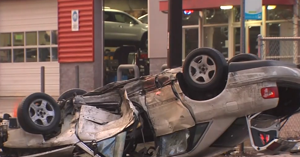 Vehicle rollover on East Sprague causes injuries | Spokane News | khq.com