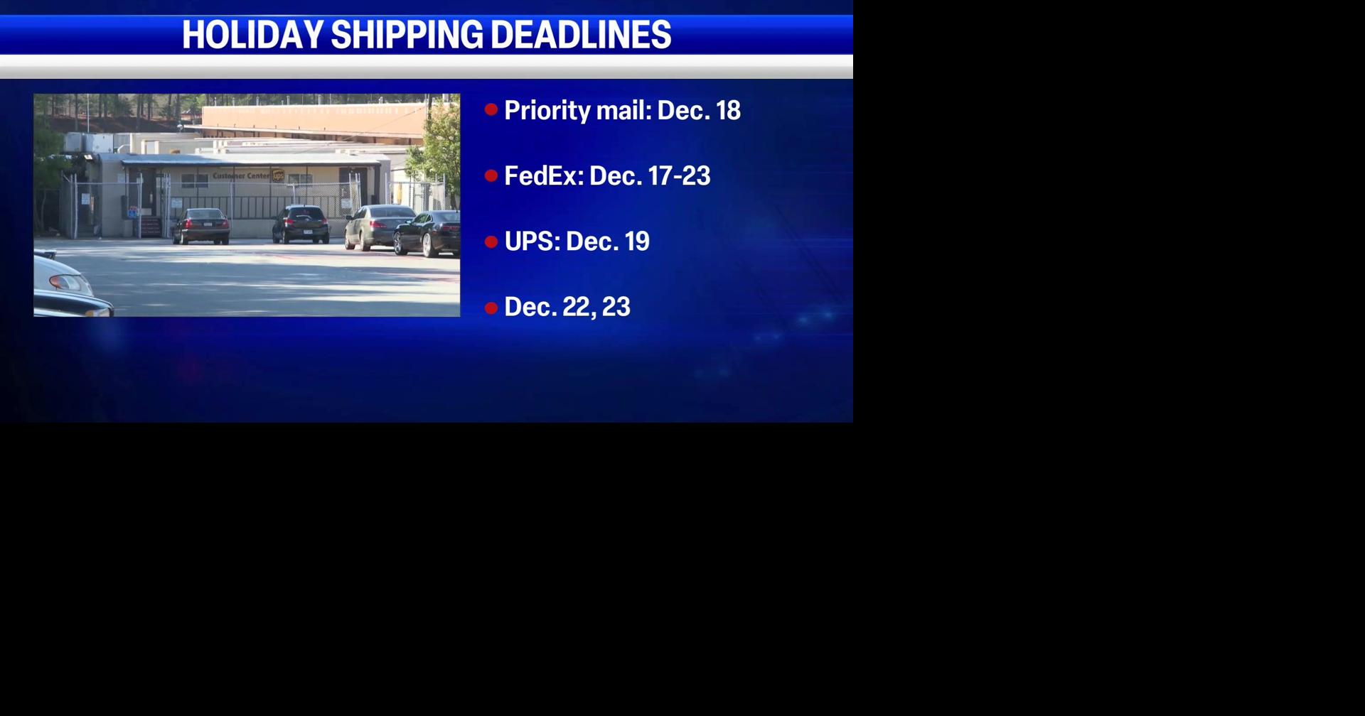 Holiday shipping deadlines for Priority Mail, FedEx, UPS packages ...