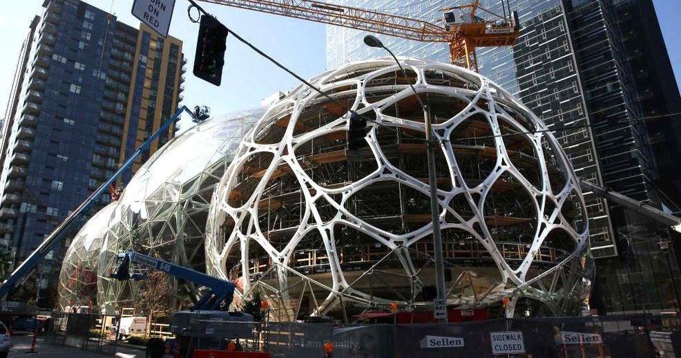 Striking Amazon 'Spheres' landmark opens in downtown Seattle | Spokane ...
