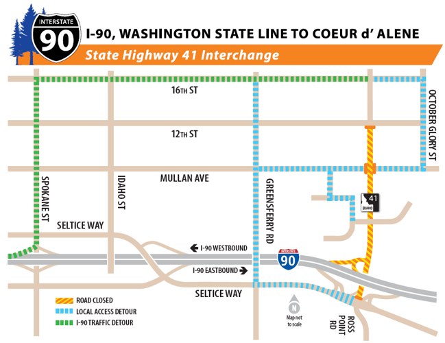 Idaho Transportation Department work to close I-90 ramp, portions of ...