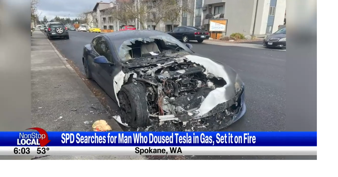 Man seeks answers after Tesla set on fire in north Spokane | Spokane ...