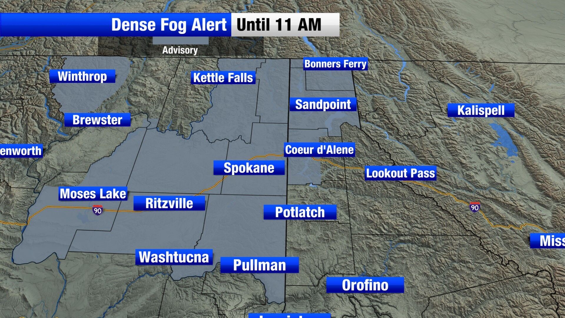 Widespread dense fog impacts the Inland Northwest for the morning ...
