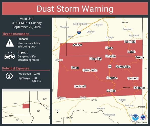 Dust storm warning declared for parts of eastern Washington | Spokane ...
