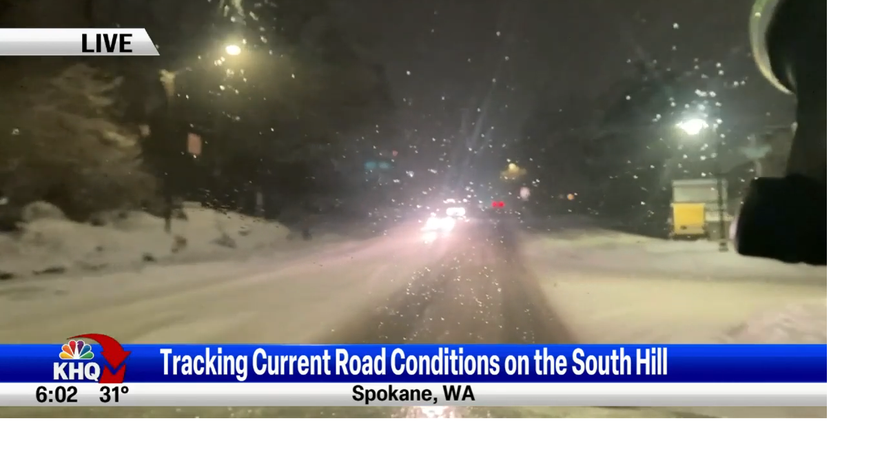 Snow covers roads in Spokane during evening commute | Spokane News ...