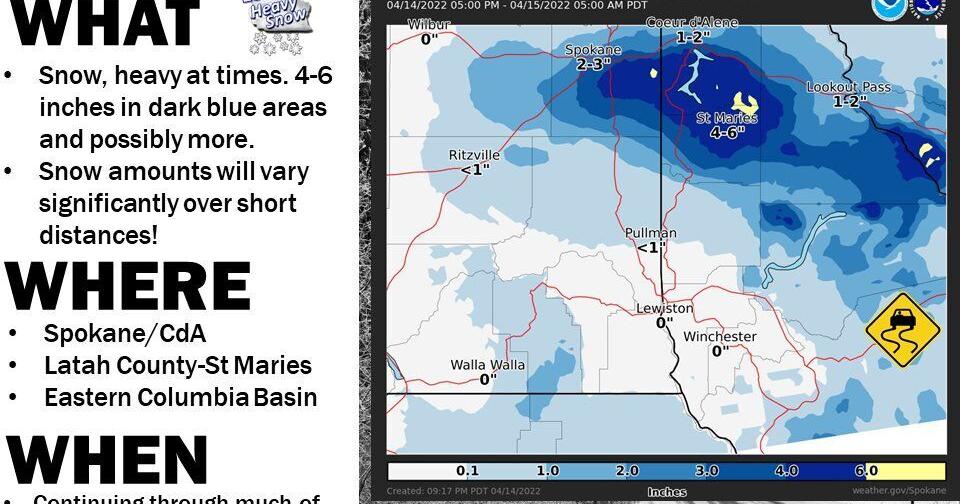 Unexpected snowfall in Spokane and Coeur d'Alene could make for slick ...