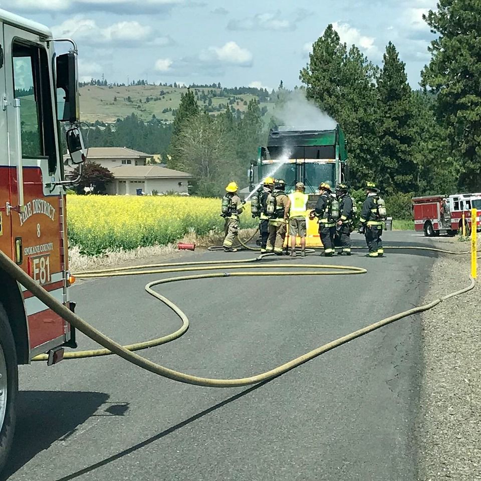 Firefighters battling garbage truck fire in Spokane County | News | khq.com