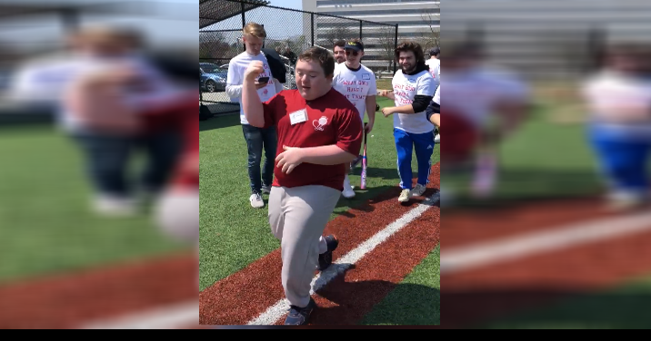 Baseball player with Down syndrome celebrates "best home run ever" with ...