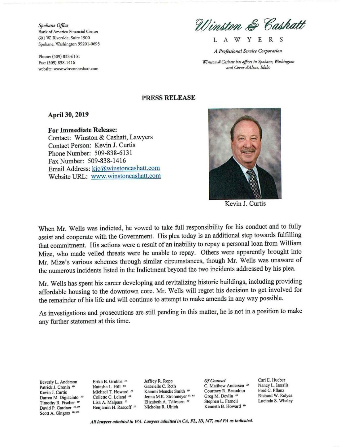 READ: Statement from Ron Wells Attorney | | khq.com
