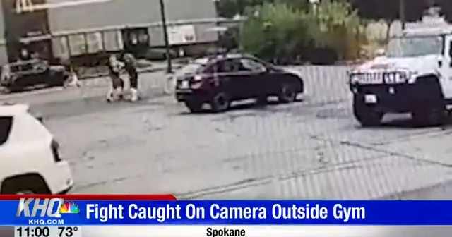 Fight caught on camera outside Spokane gym | Spokane News | khq.com