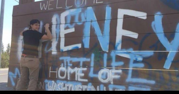 GOOD NEWS: Cheney High School graduate cleans up graffitied 'Welcome to ...