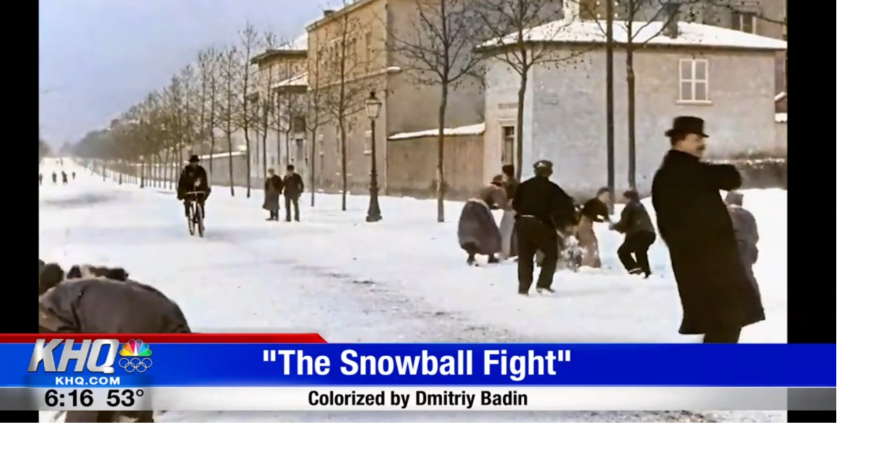 Video of an 1896 Snowball fight brought to life by digital artist ...