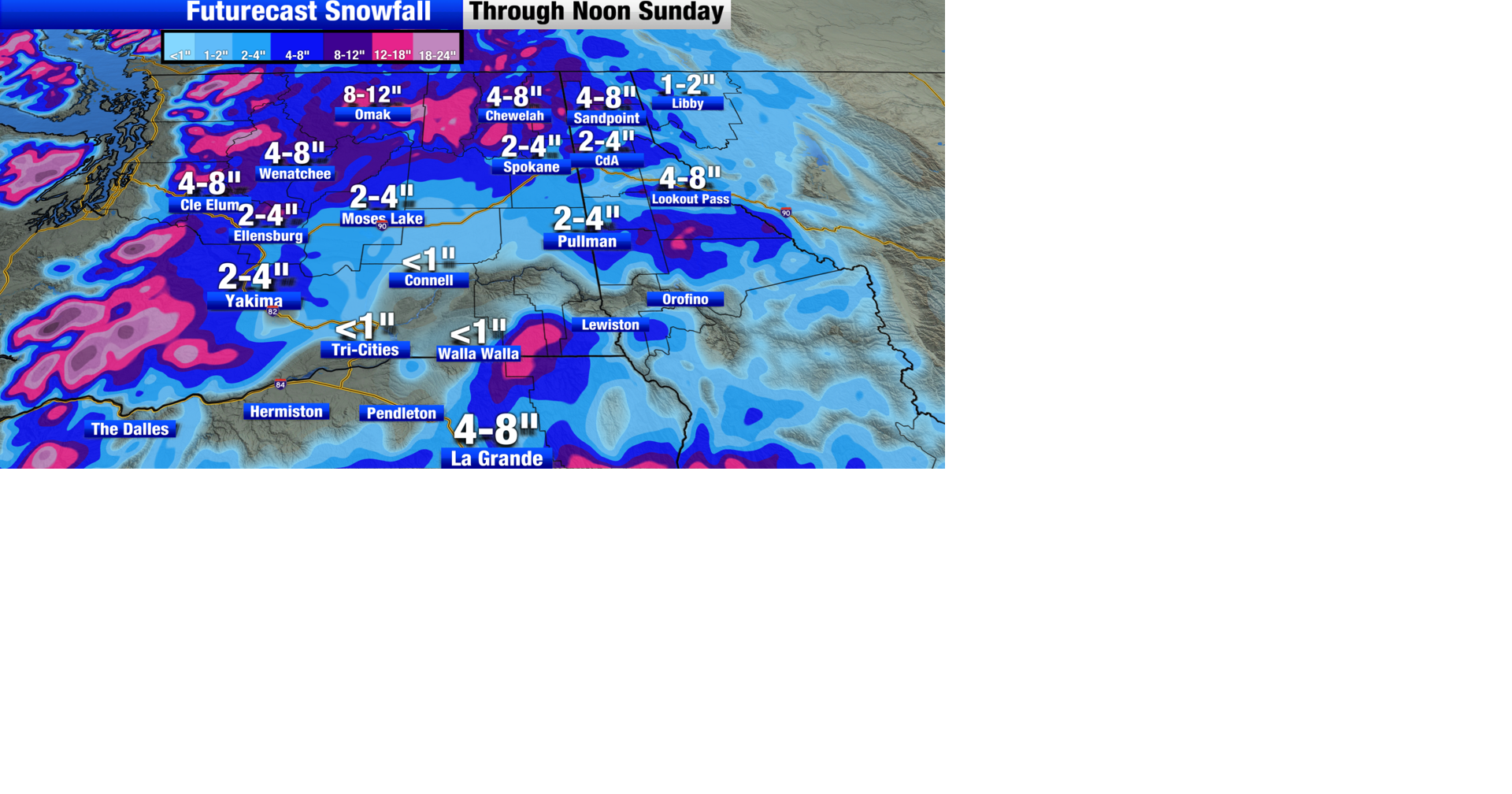 Friday Night-Sunday AM Snowfall Forecast | | khq.com
