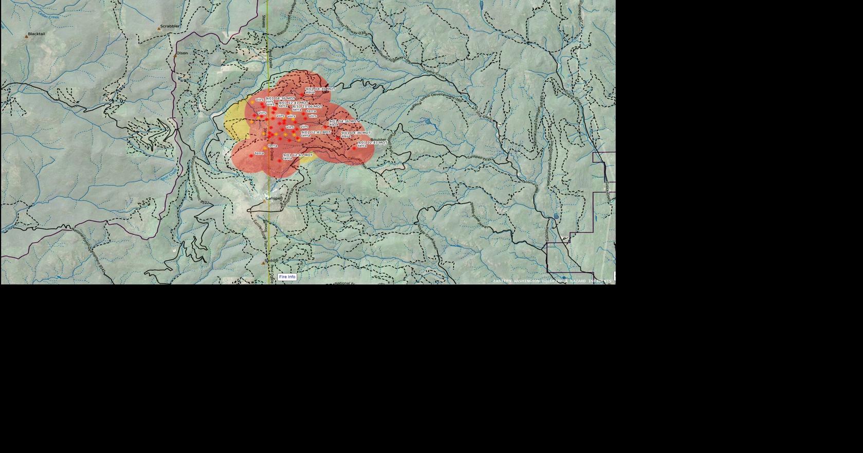 Boulder Mountain Fire map | | khq.com