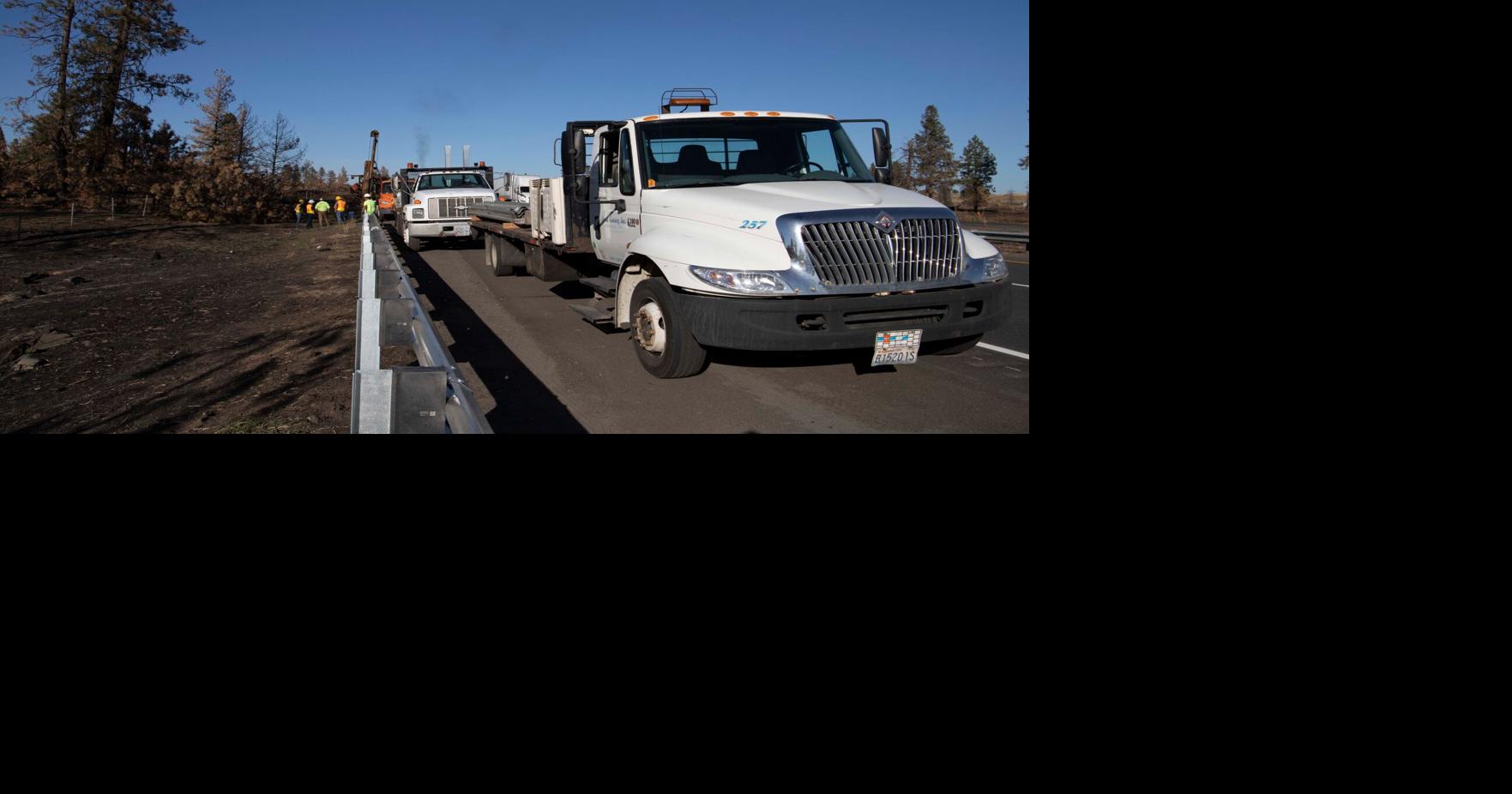 Workers fix guardrail in Medical Lake following Gray fire | | khq.com