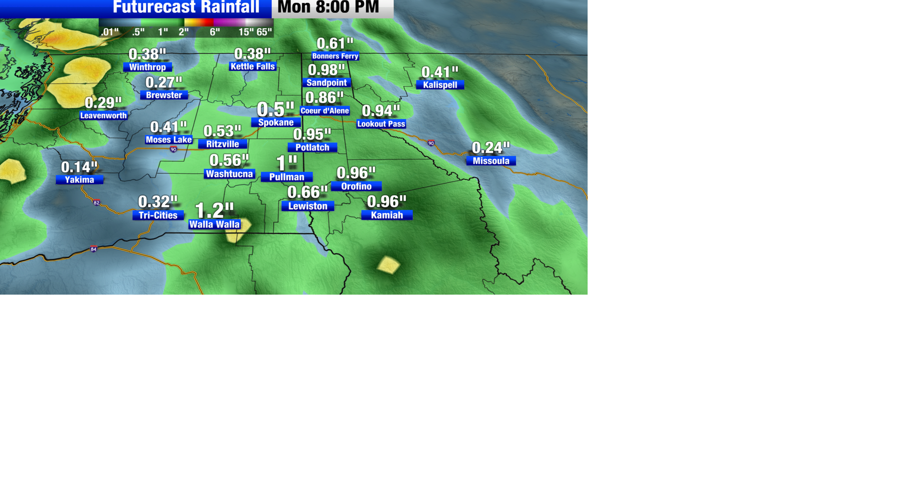 A late Spring storm will drench the INW with moderate to heavy rainfall ...