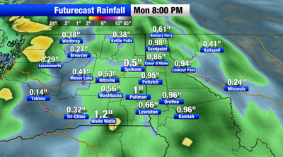 A late Spring storm will drench the INW with moderate to heavy rainfall ...