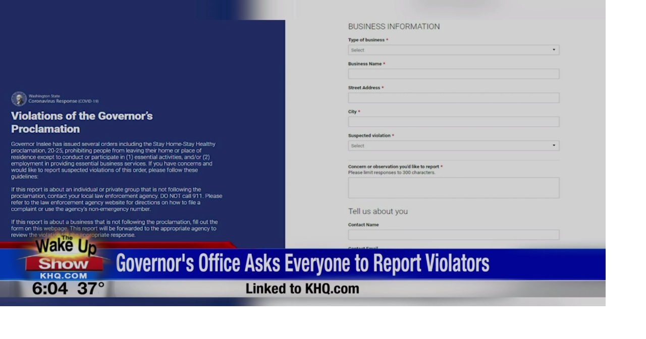 Governor's office asks everyone to report restriction violators ...