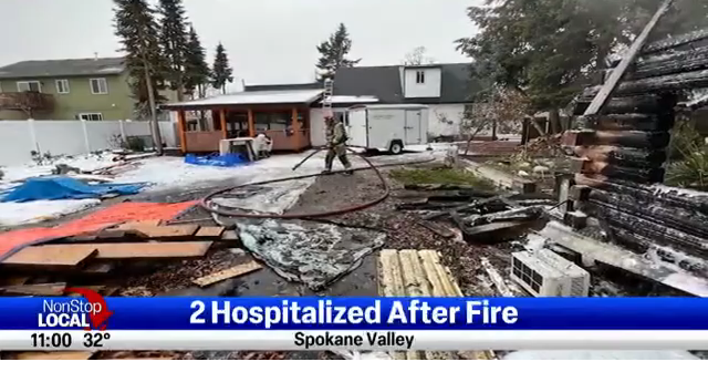 Two hospitalized in Spokane Valley structure fire | Spokane News | khq.com