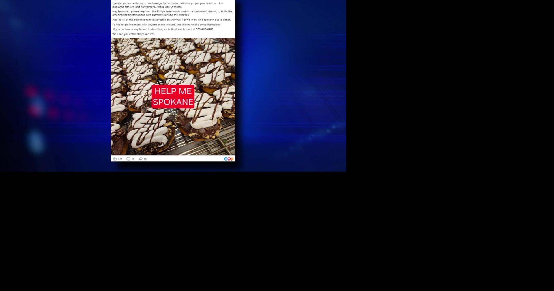 Fluffy's donuts supports firefighters battling Upriver Fire | Spokane ...
