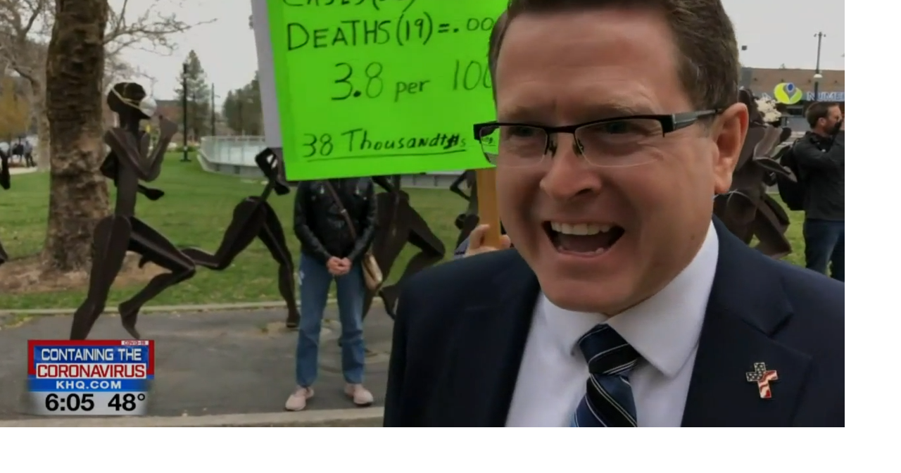 Rep. Matt Shea takes part in Spokane business protest against stay home ...