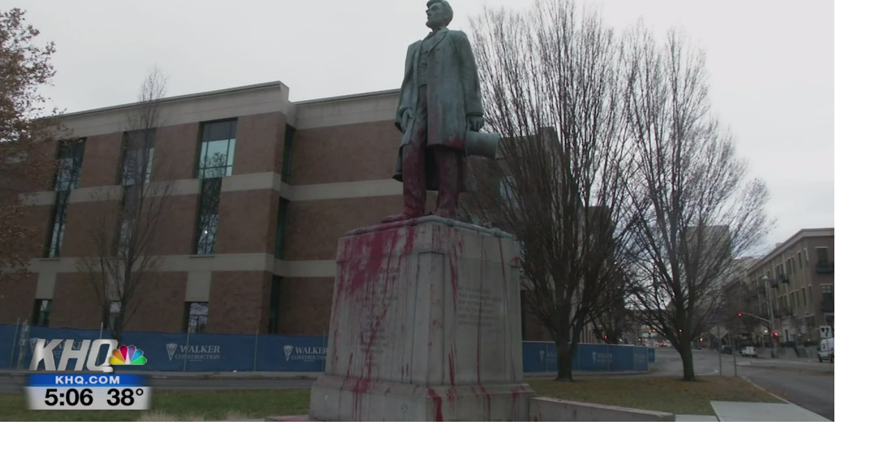 Abraham Lincoln statue in downtown Spokane vandalized on Thanksgiving ...